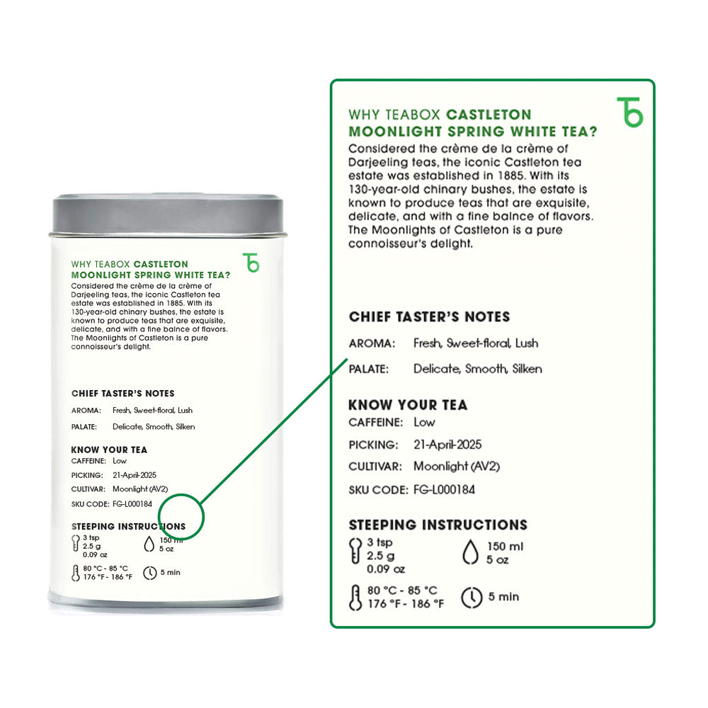 Buy 2025 Darjeeling Castleton Moonlight Spring White Tea Online | Teabox