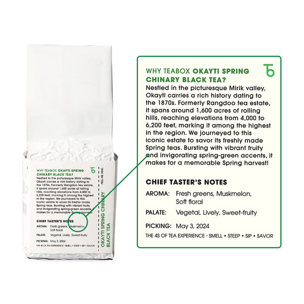 Buy 2024 Darjeeling First Flush Darjeeling Okayti Spring Chinary Black Tea Online | Teabox