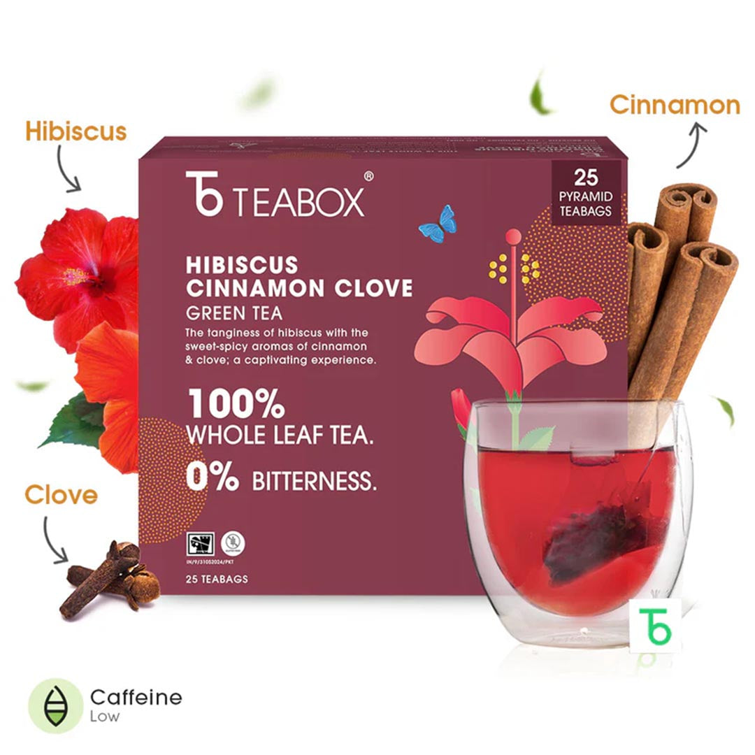 Buy 2025 Organic Hibiscus Cinnamon Clove Green Tea Made with 100% Whole ...