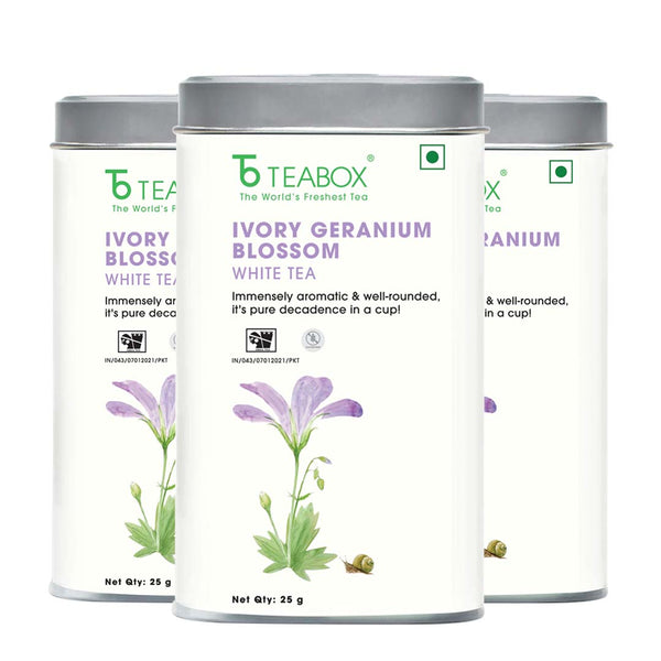 Buy 2024 Ivory Geranium Blossom White Tea Online | Teabox