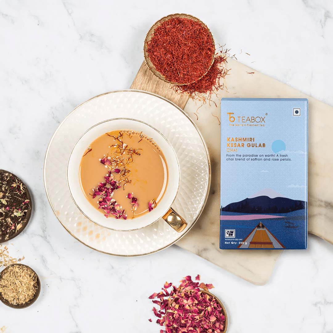 Buy 2024 Kesar Rose Chai Tea Online | 100% Chai - Teabox